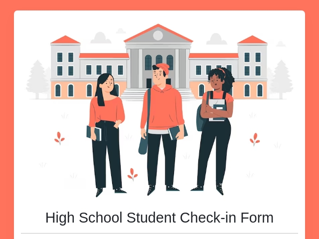 High School Student Check-in Form Template - FormNX