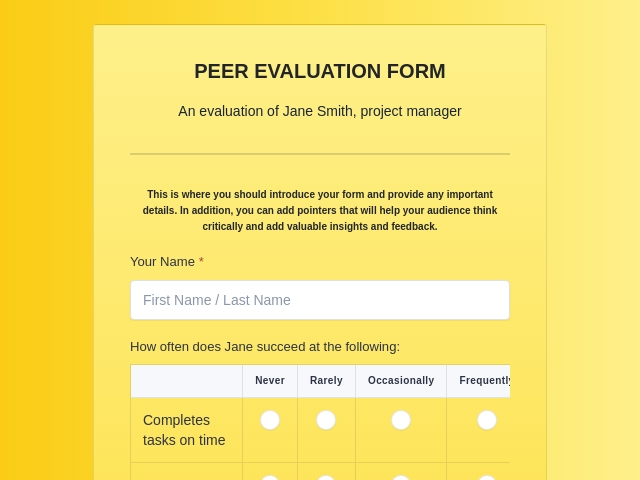 Form Templates For Evaluation Form - FormNX