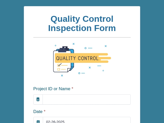 Quality Control Inspection Form Template - FormNX