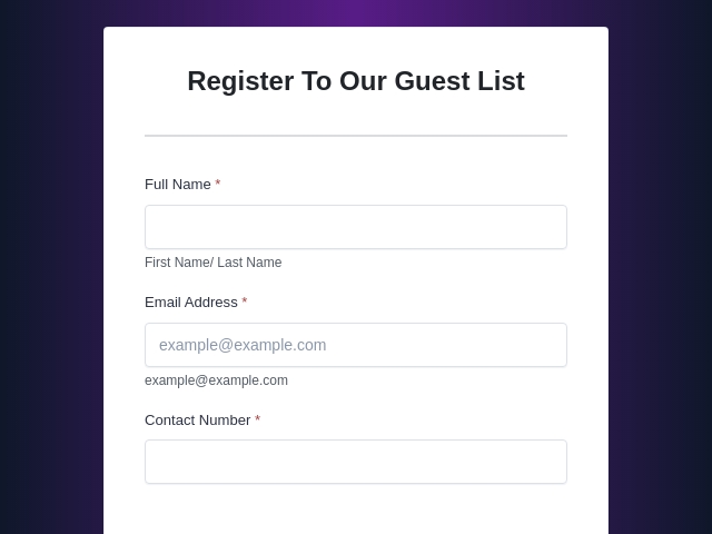 Form Templates For Guest Registration Forms - FormNX